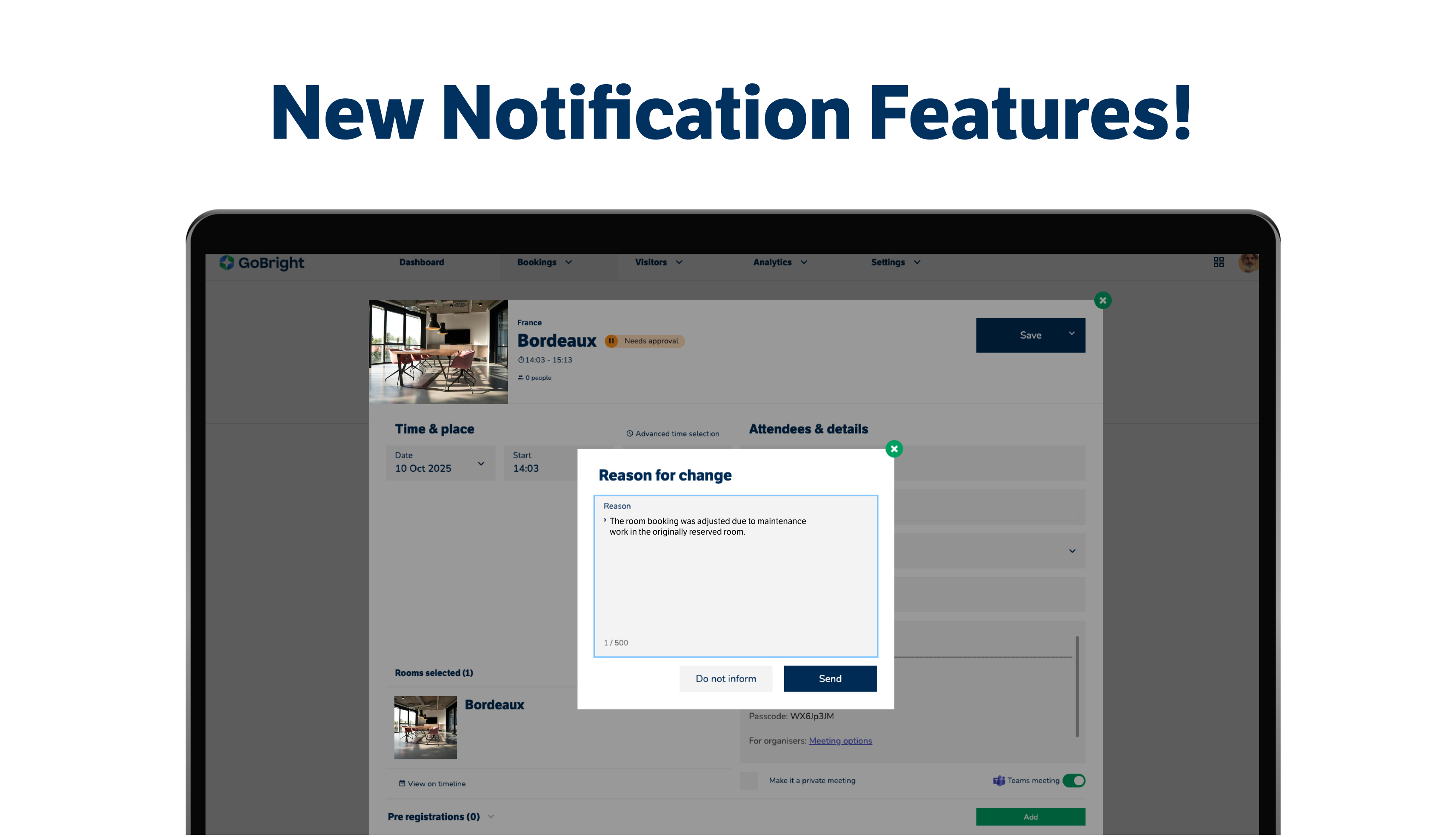 New Features: Improved Notifications for Bookings - GoBright